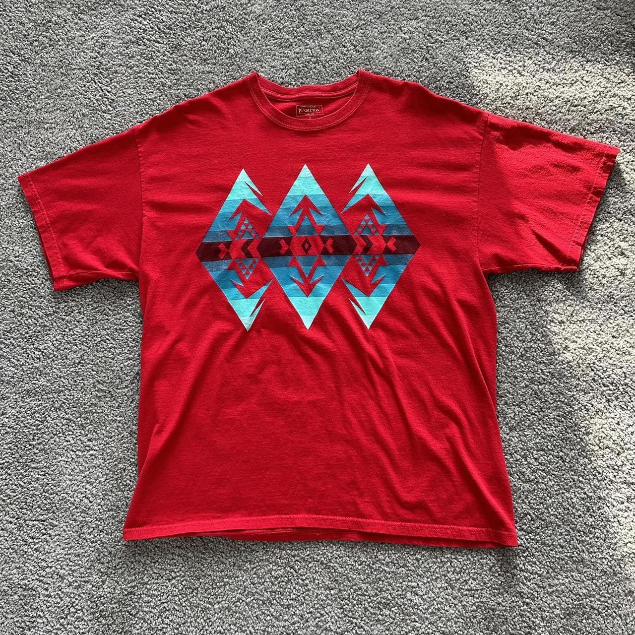 large red Pendleton tee - Depop
