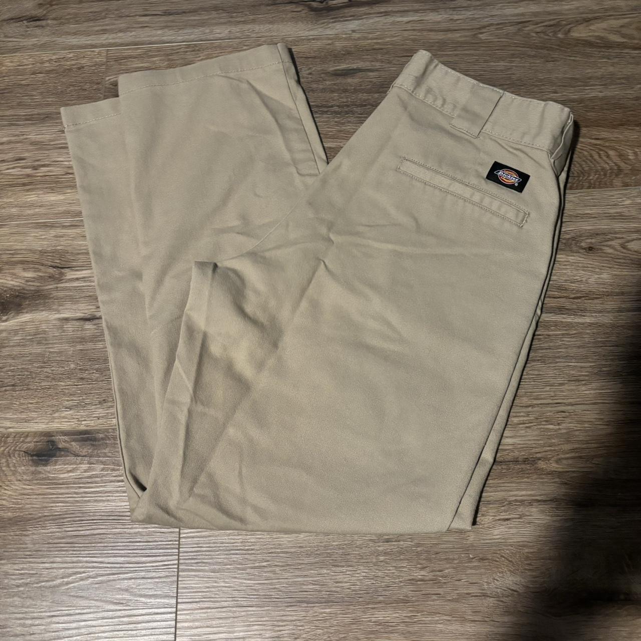 Tan Dickies straight leg slim taper cargo pants... - Depop