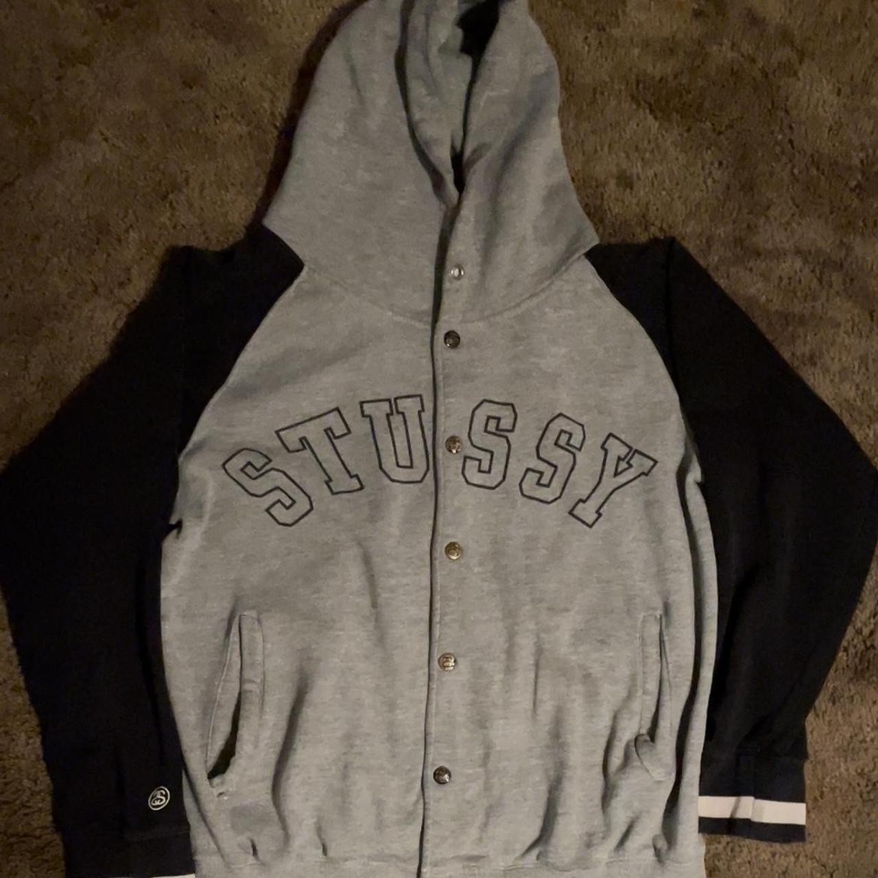 Stussy varsity jacket size medium firm on price it... - Depop