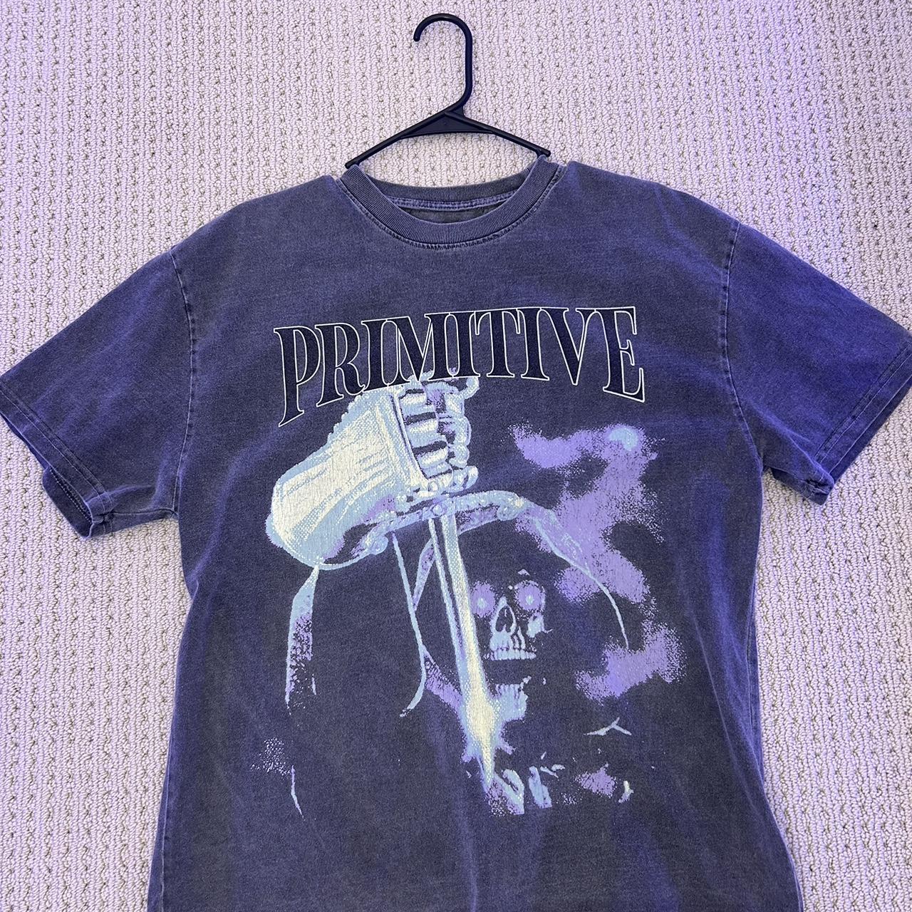Grey silver colored graphic primitive shirt, got no... - Depop