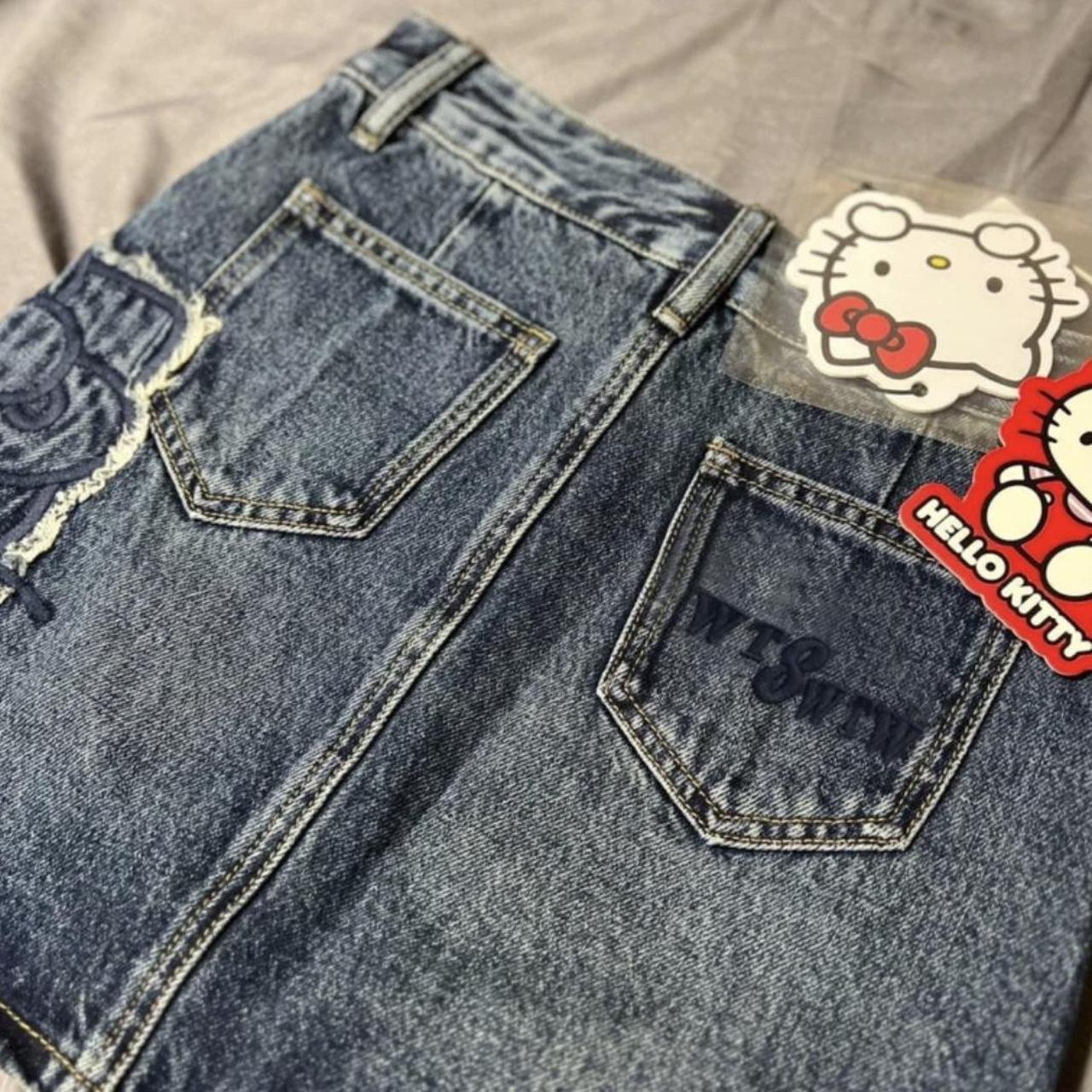 Sanrio Hello kitty denim skirt very cute for... - Depop