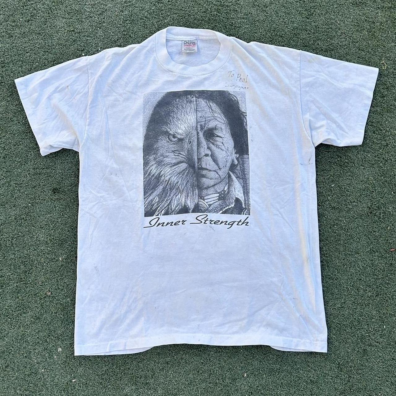 1990s Native American Inner Strength Eagle white... - Depop