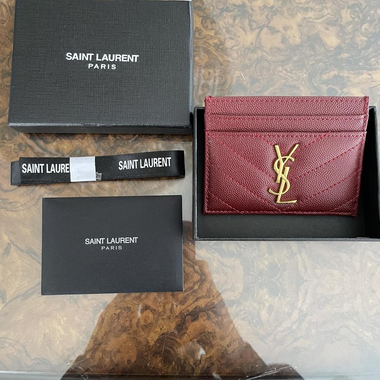 YSL Dark Red Cardholder (Yves Saint Laurent )... - Depop