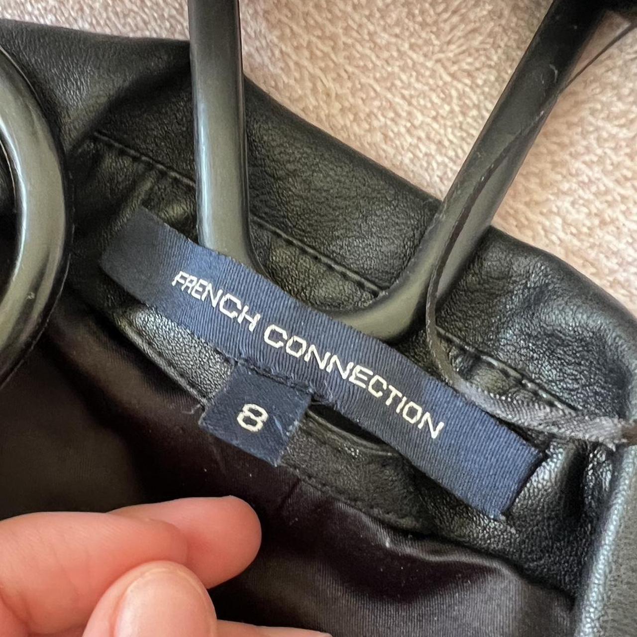 French Connection Black leather jacket , size 8 worn... - Depop