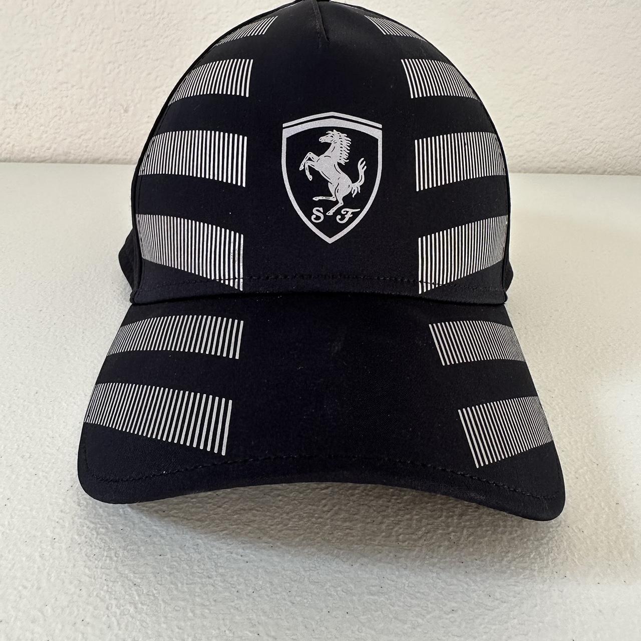 Scuderia Ferrari Black Cap with Silver logo and... - Depop