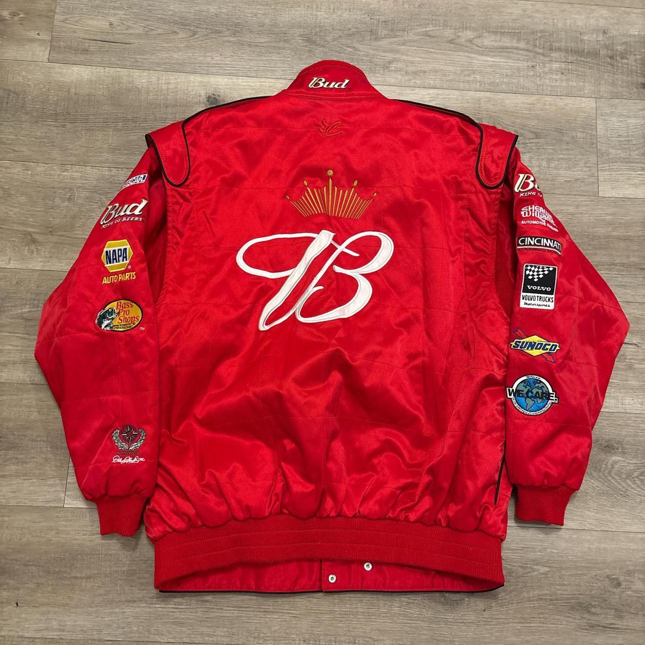 Budweiser race car jacket Size XL #Nascar #beer... - Depop