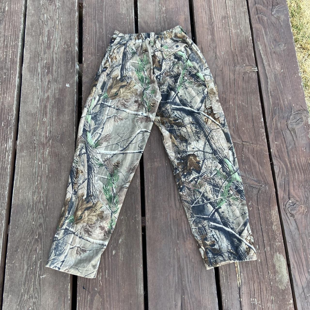 Real tree camo pants with a great fade, featuring a... - Depop