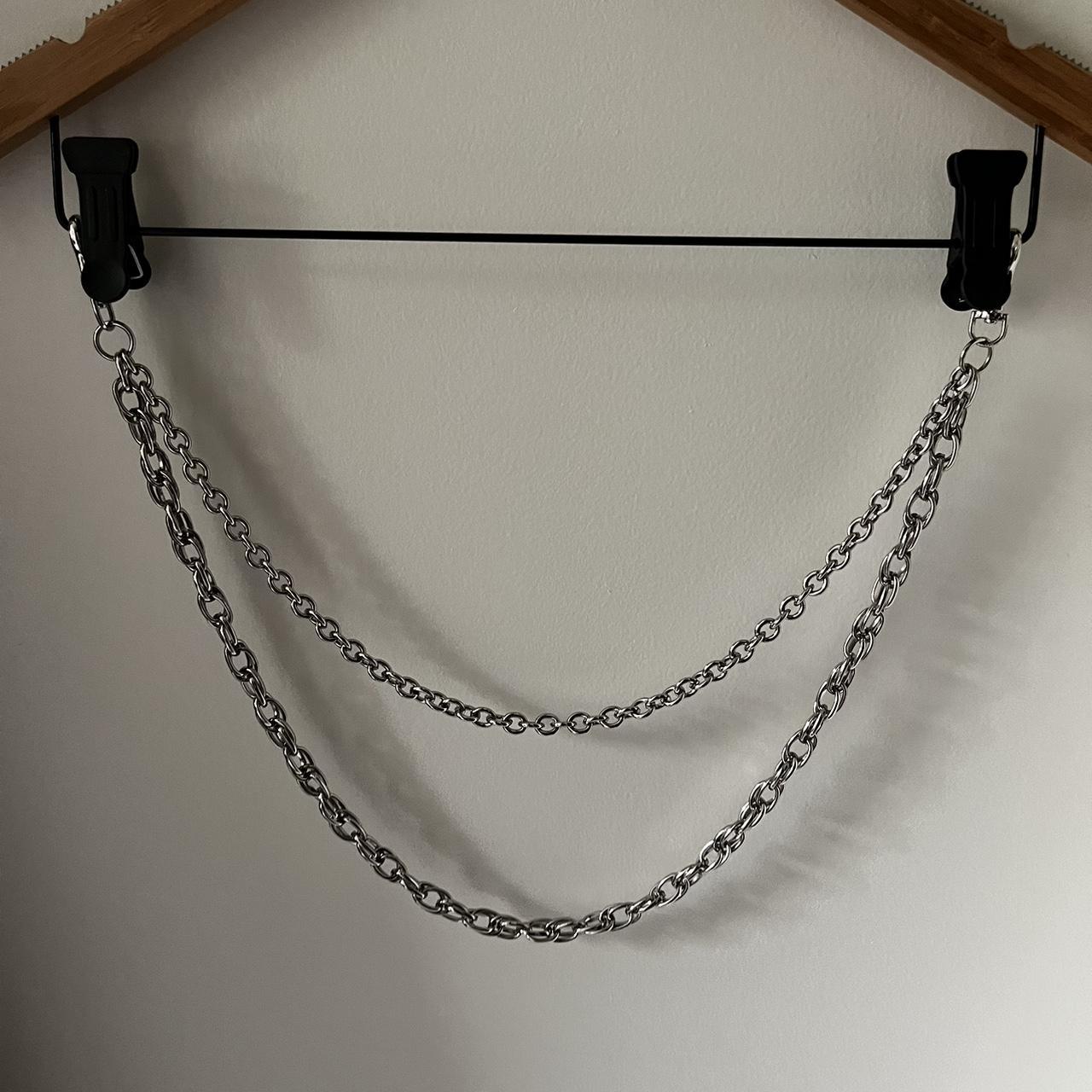 silver pants chain!! loop into belt buckles to... - Depop
