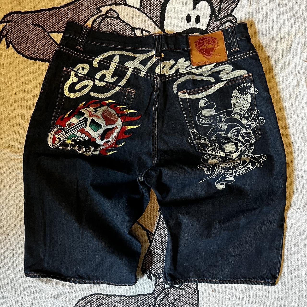 Ed Hardy! sicc ass Jorts! Size 38! Mint... - Depop