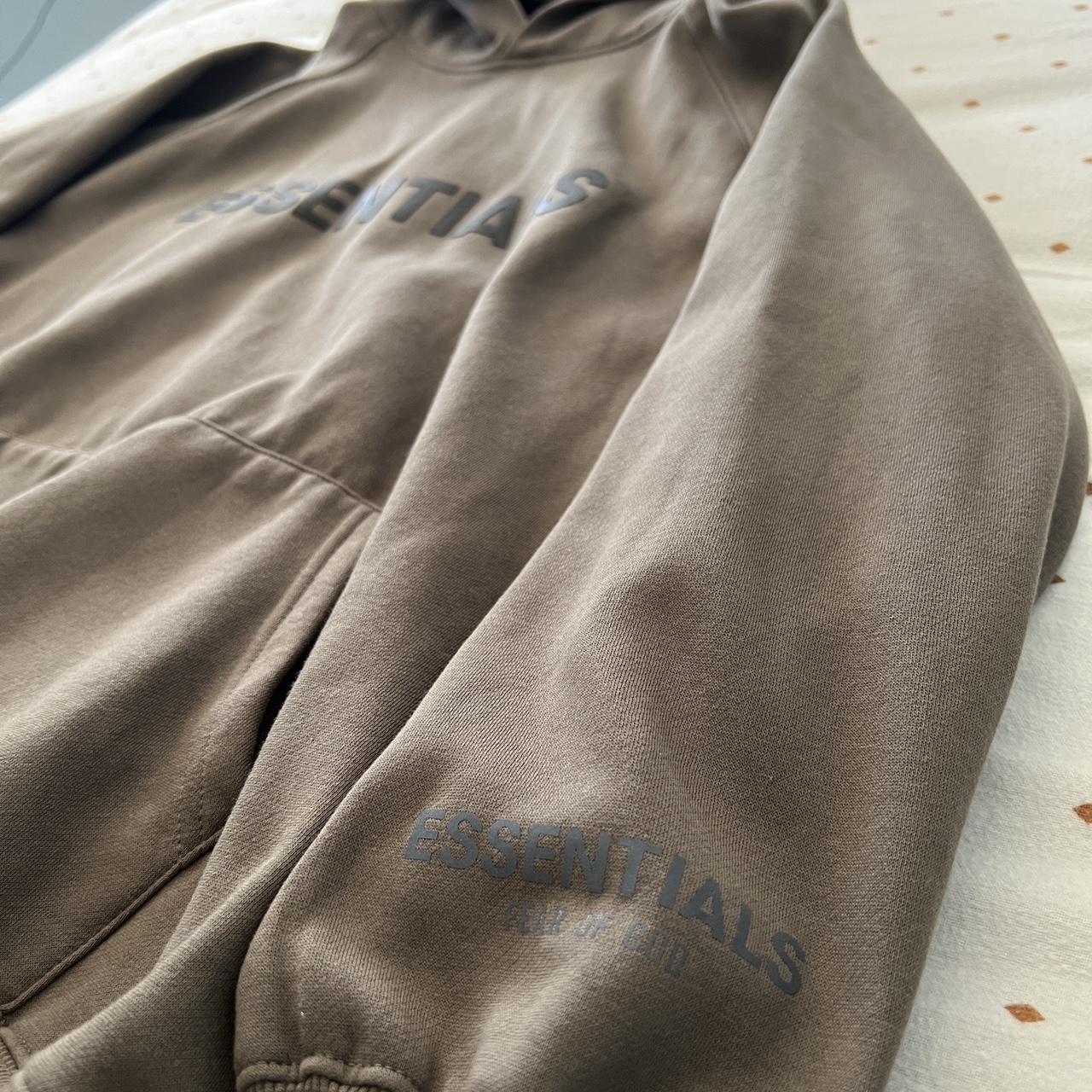 Brown Essentials Hoodie Large Never worn #essentials... - Depop