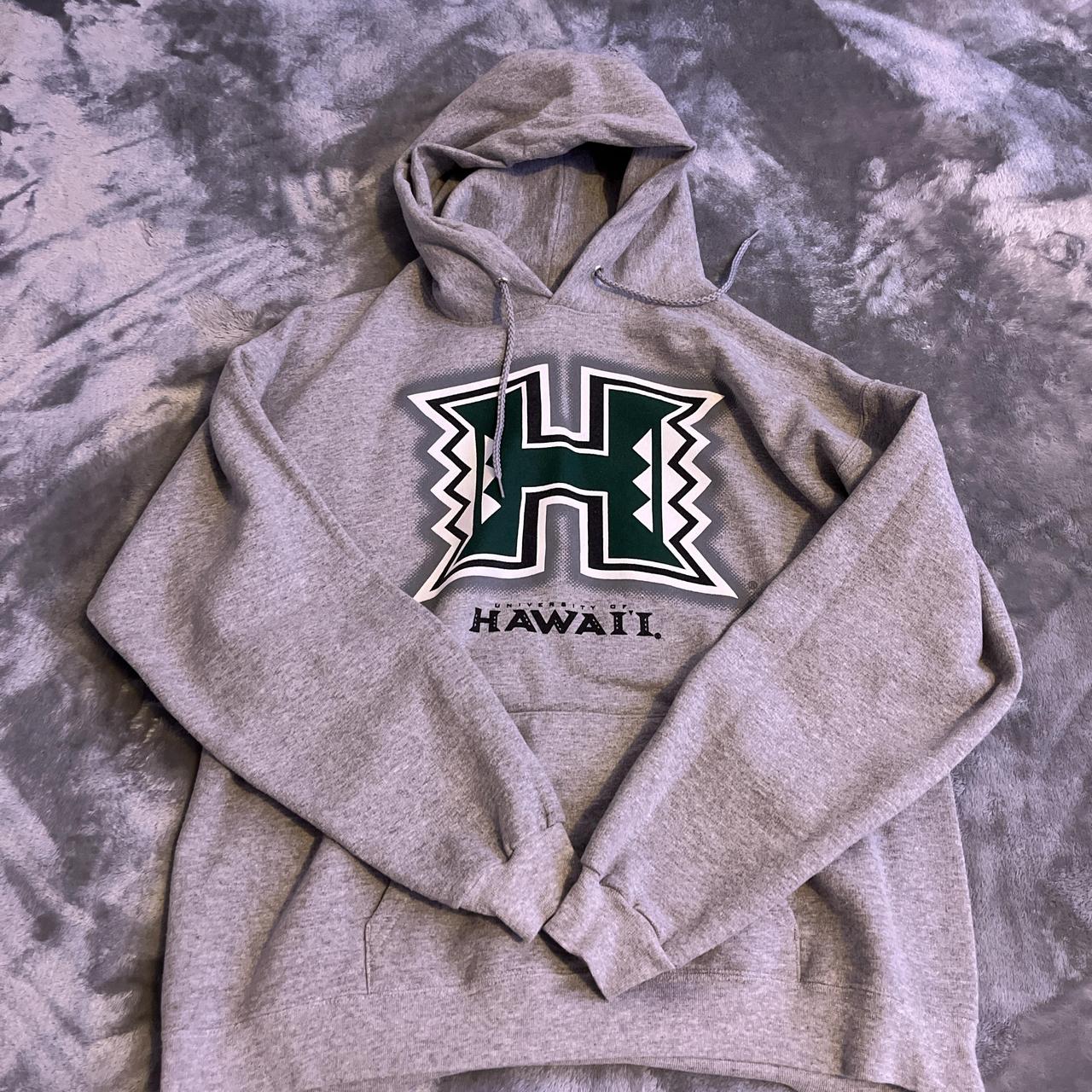 University of Hawaii grey and green hoodie Hanes large - Depop