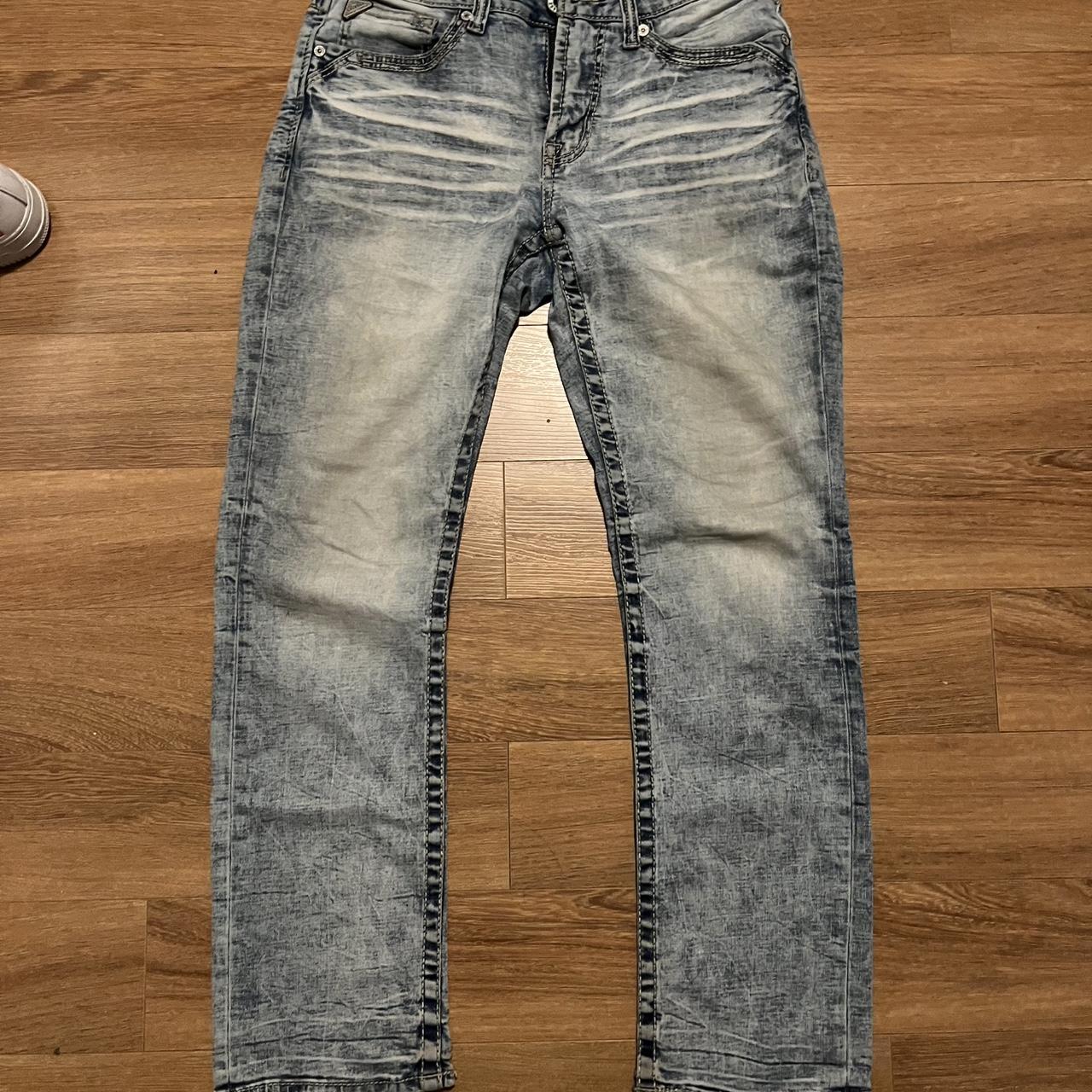 Used mayhem straight regular cut salvage jeans size... | Depop