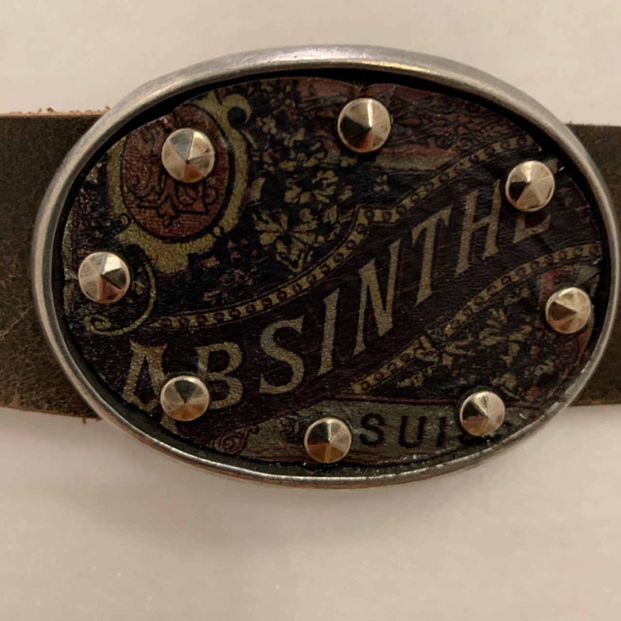 KBD Absinthe Buckle Brown Leather Belt. 44” Buckle... - Depop