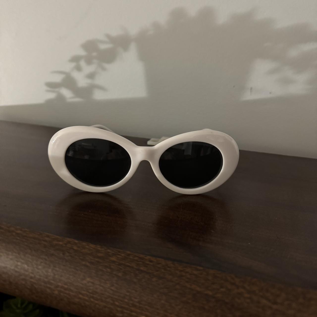 white clout goggles #sunglasses #cloutgoggles... - Depop