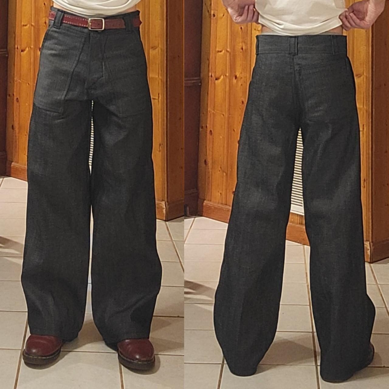 CUSTOM WIDE-LEG SELVEDGE DENIM MESSAGE ME IF YOU'RE... | Depop