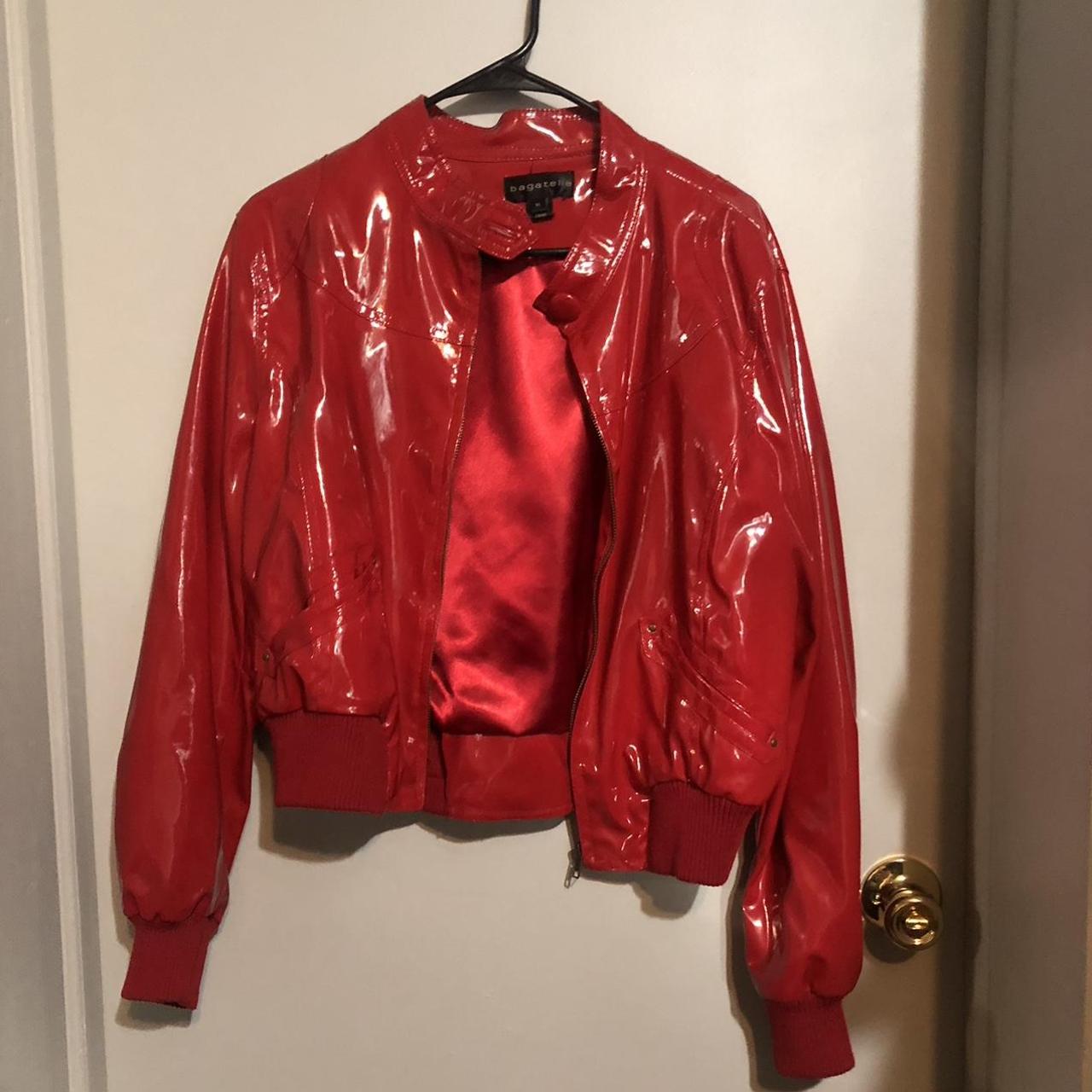 Red shiny jacket *fits like a medium-large* #retro... - Depop