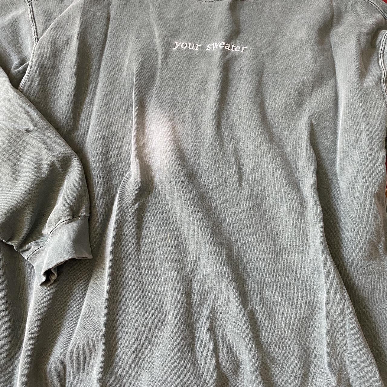 Conan gray green your sweater XL small bleach stain... - Depop