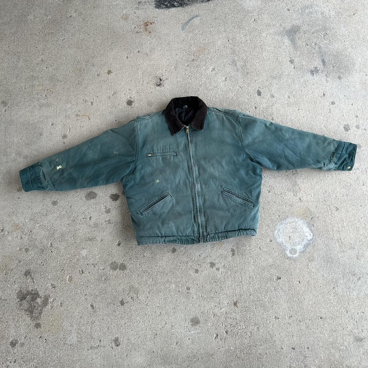Faded Detroit style jacket Perfectly faded sleeves... | Depop