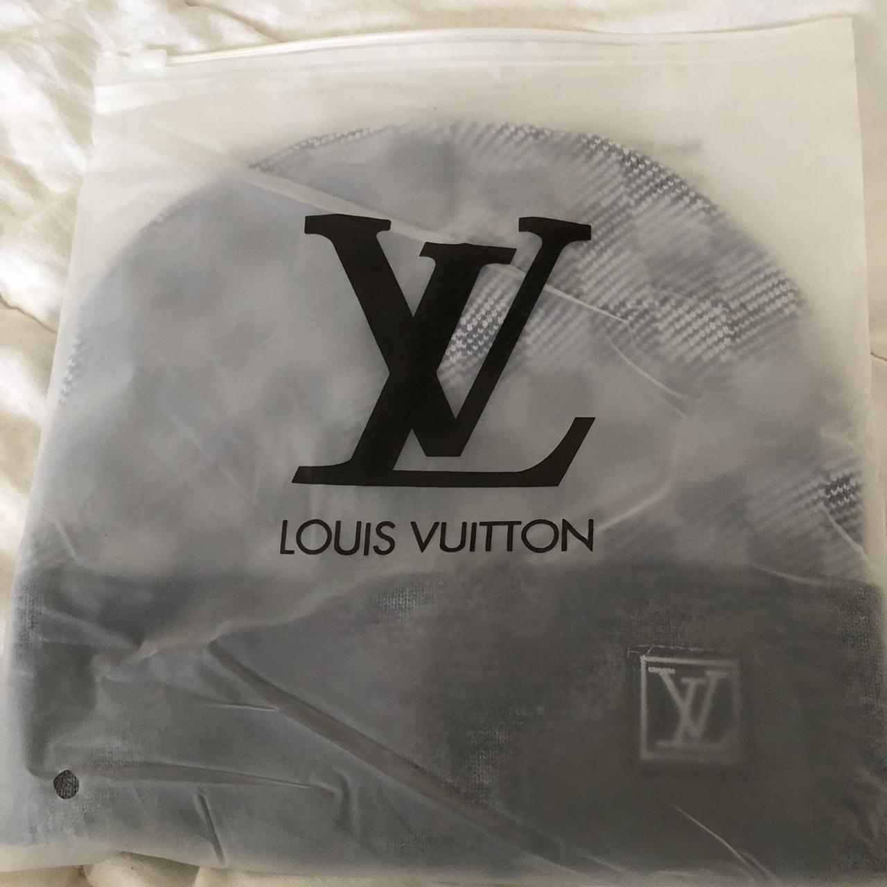 Lv grey damier beanie #lv #louisvuitton #grey... - Depop