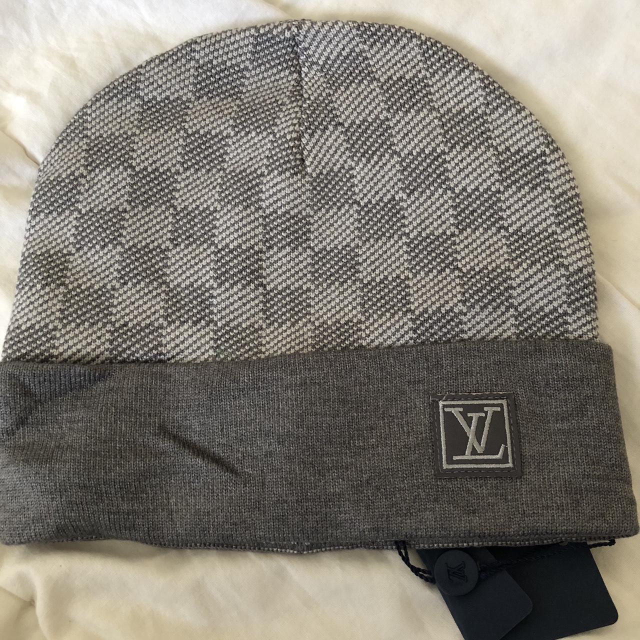 Lv grey damier beanie #lv #louisvuitton #grey... - Depop