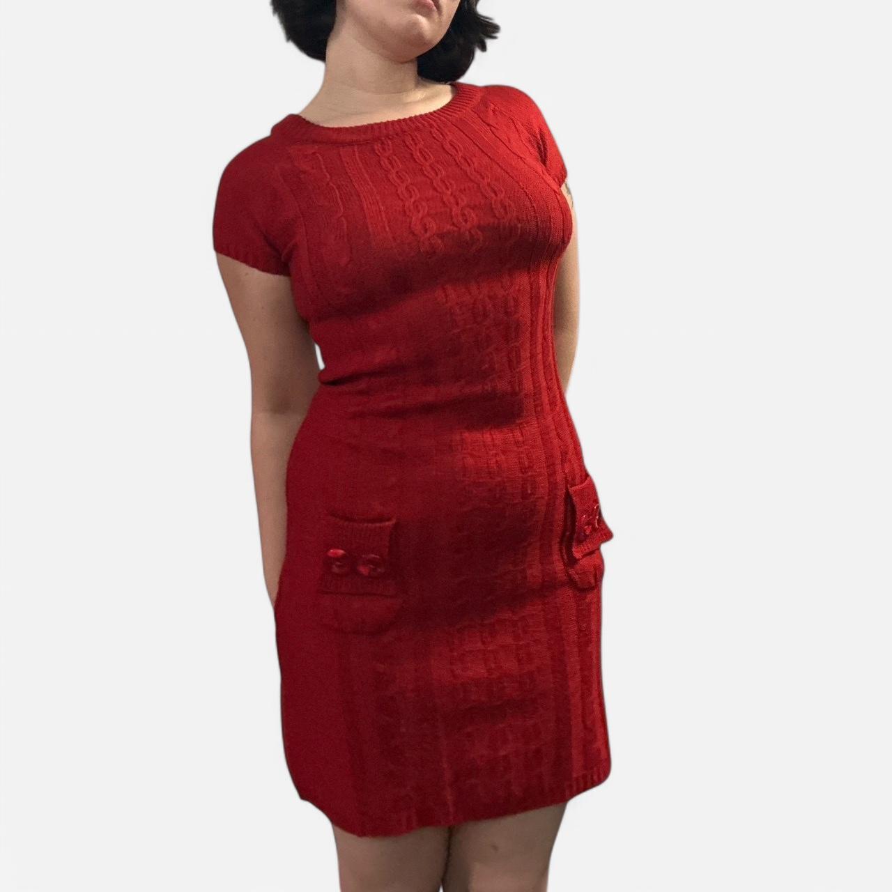 vintage rust-colored knit dress by she’s cool... | Depop