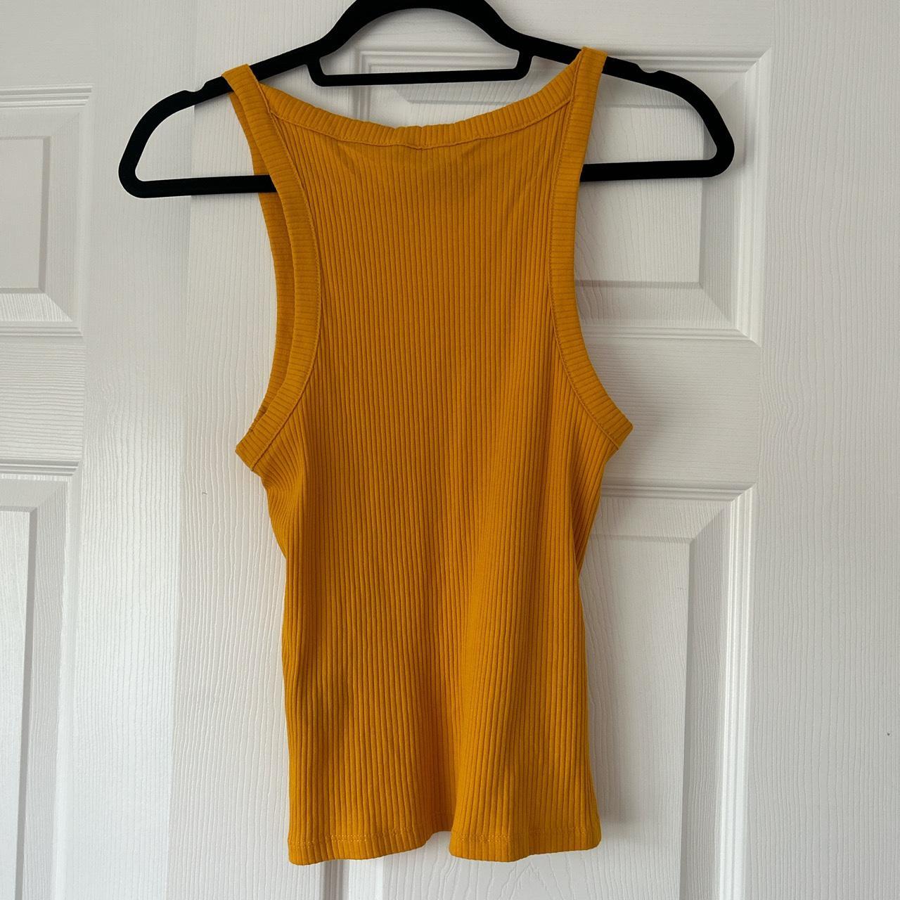 Monki Yellow gold mustard racer back - Depop