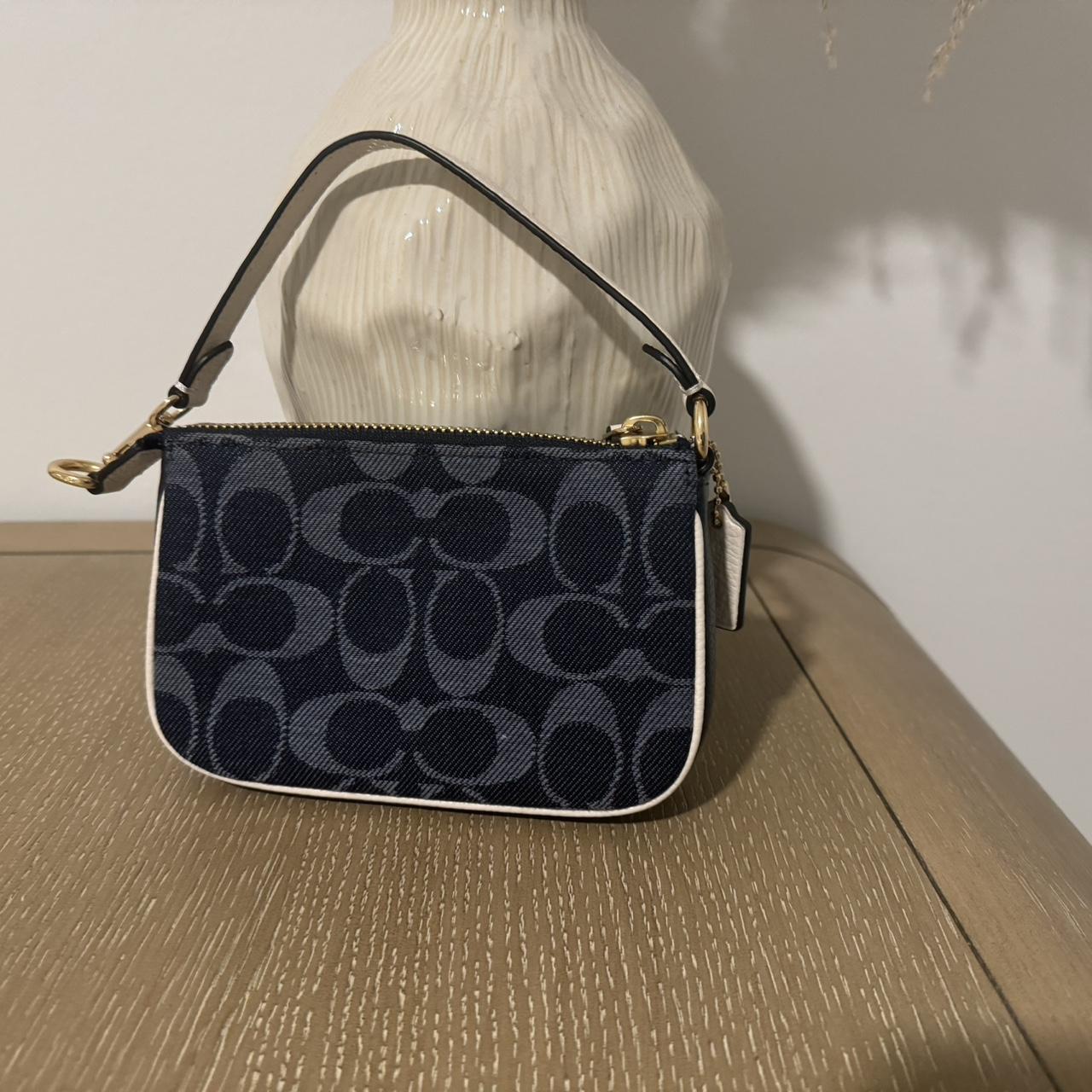 mini coach denim handbag! great condition, barely... - Depop
