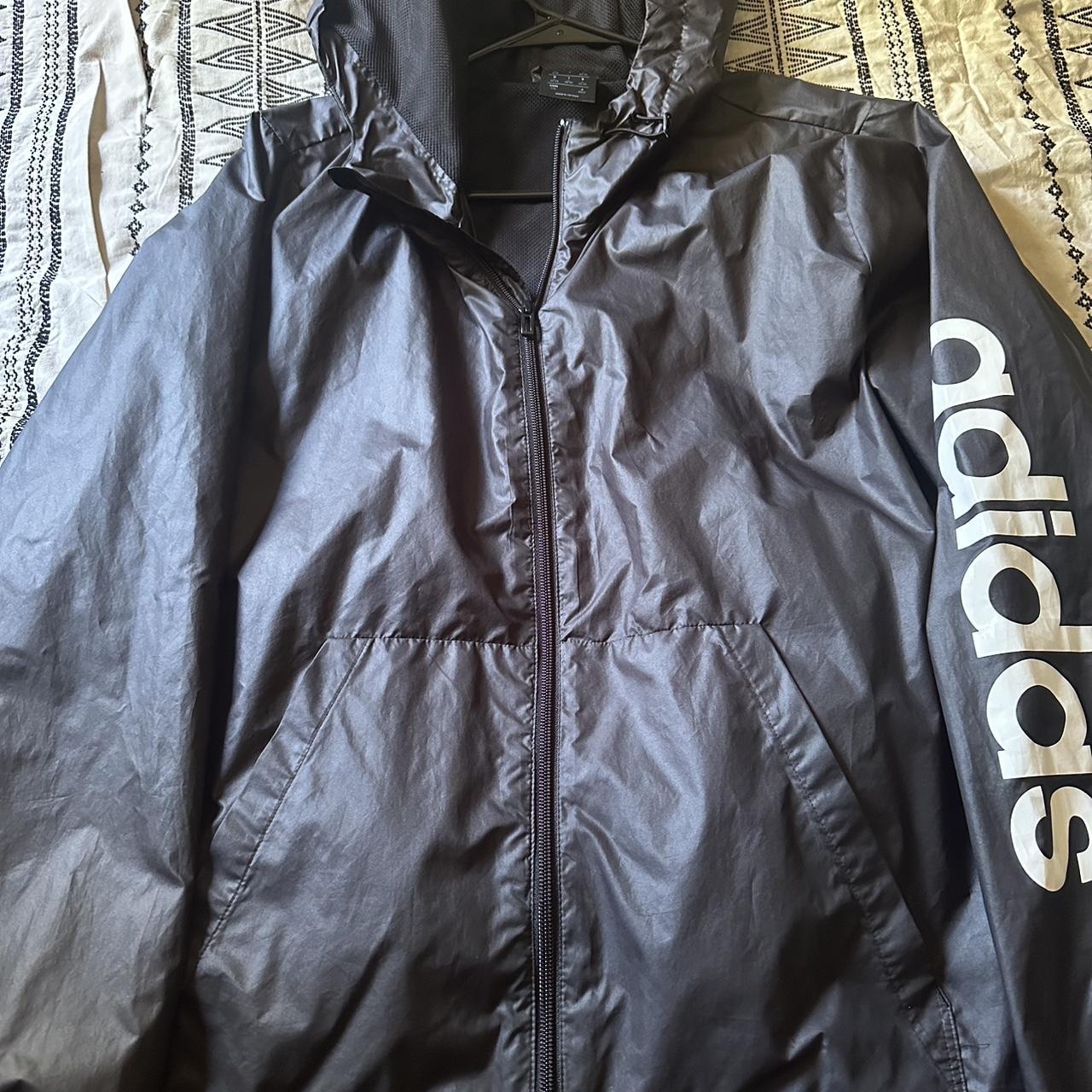 Women’s Black Adidas Windbreaker Size Large - Depop