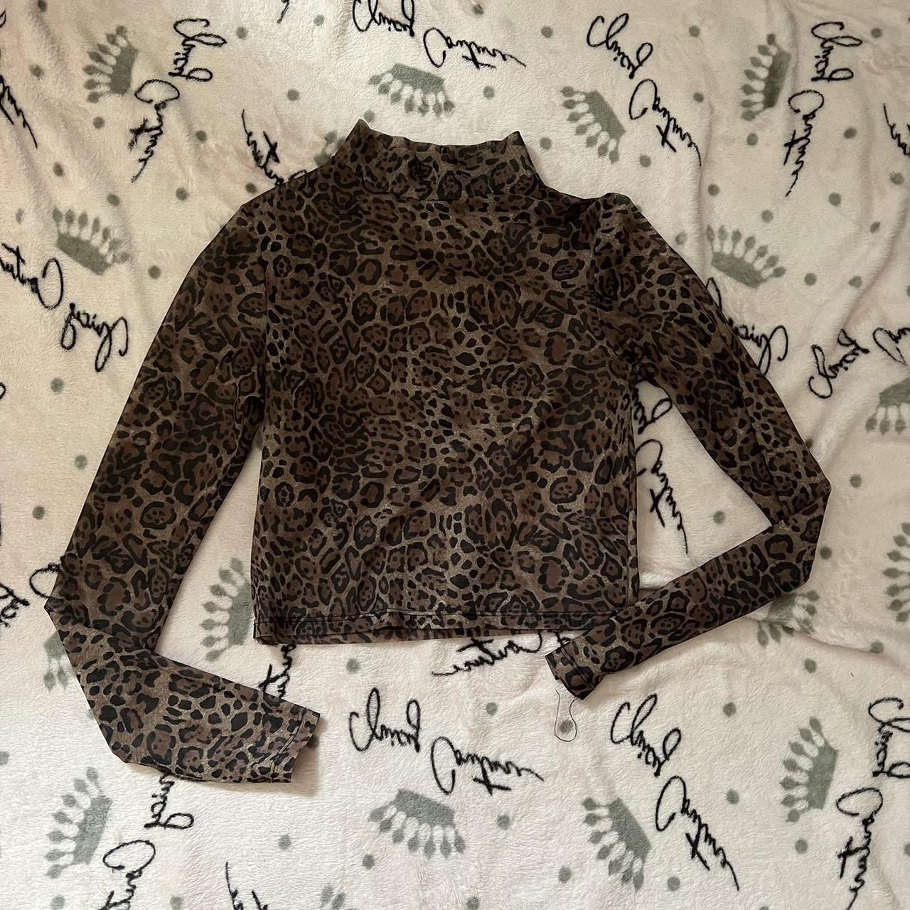 Asos mesh leopard print top 🍒Uk 6 fits 8 too 🍒Like... - Depop