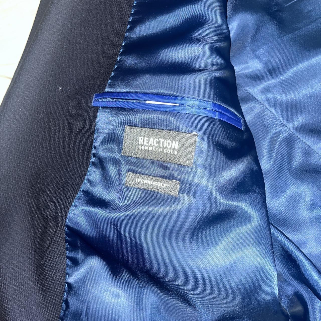 44R Navy blue slim fit suit with blue lining, great... | Depop