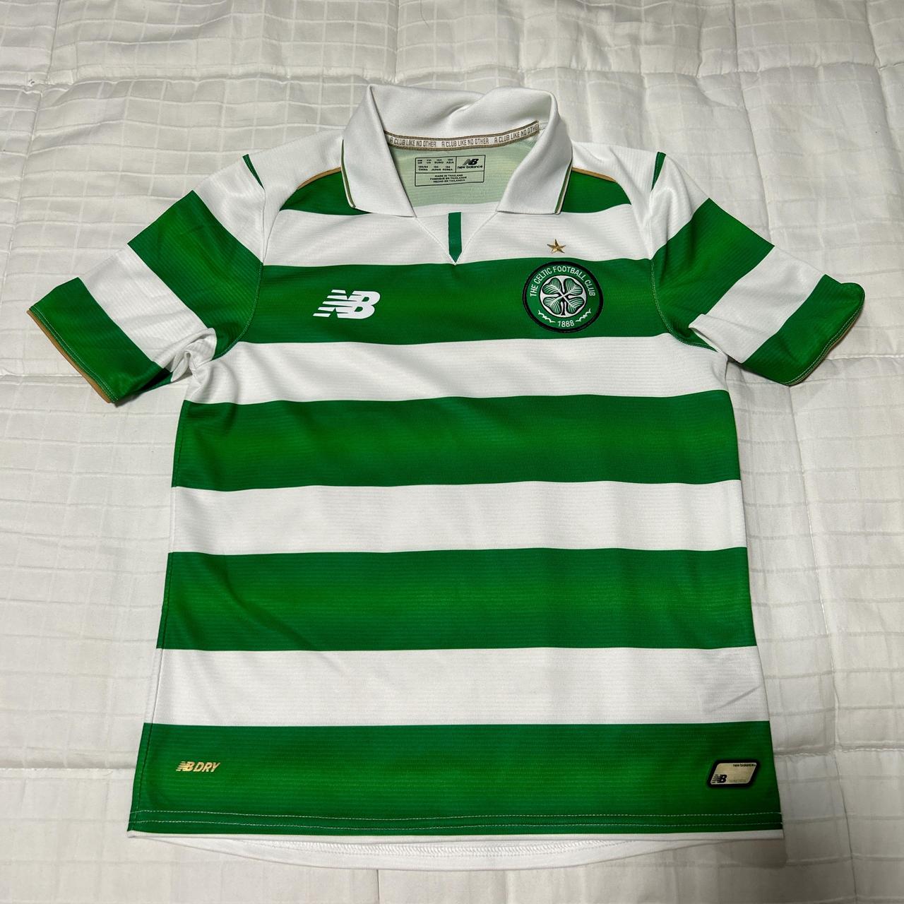 Celtic New Balance Soccer Jersey Length: 21 inches... - Depop