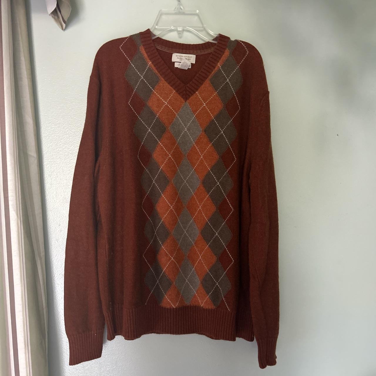 Autumn Color Banana Republic Argyle Swearer L - Depop