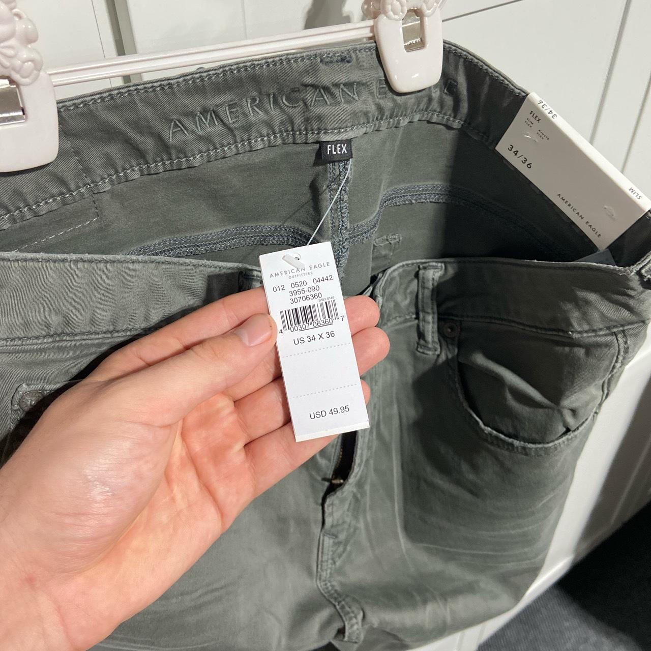 American eagle grey khakis flex slim fit 34W x... - Depop