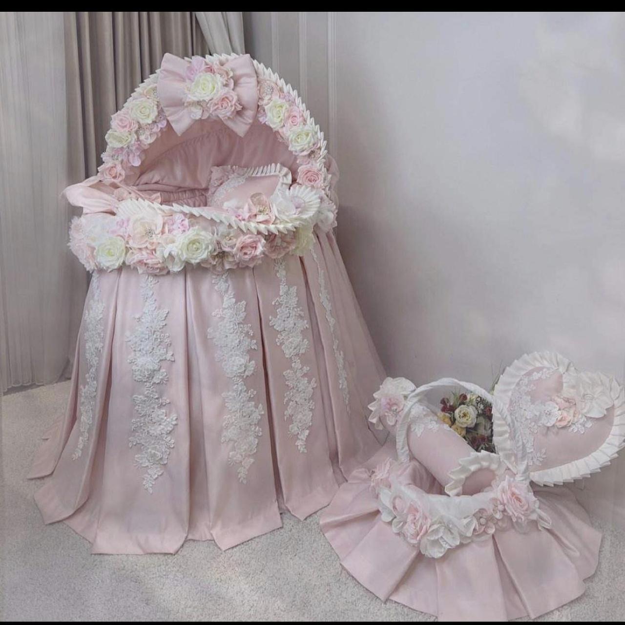 Baby girls cot for sale like brand new very good... - Depop