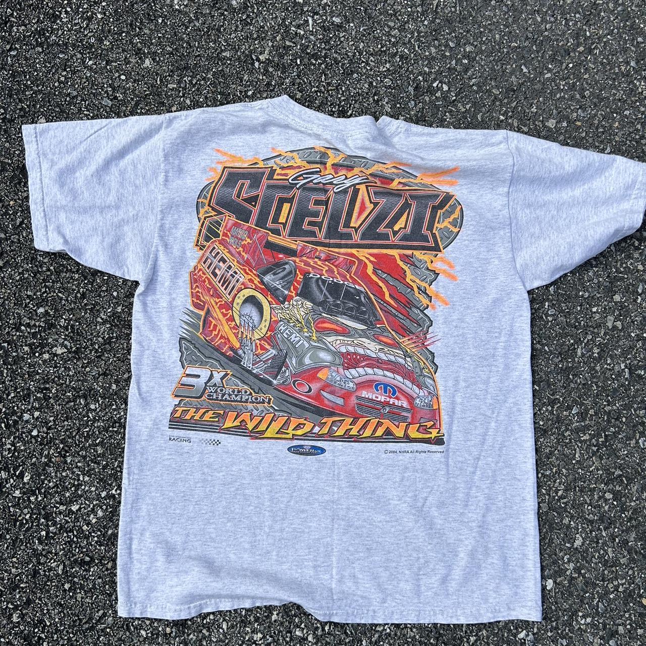 Y2K 2004 drag racing tee with an insane back graphic... - Depop