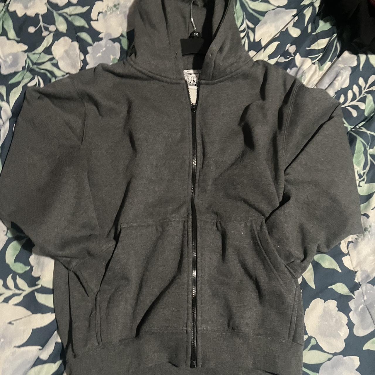 medium pro club zip up without strings or logo on... - Depop