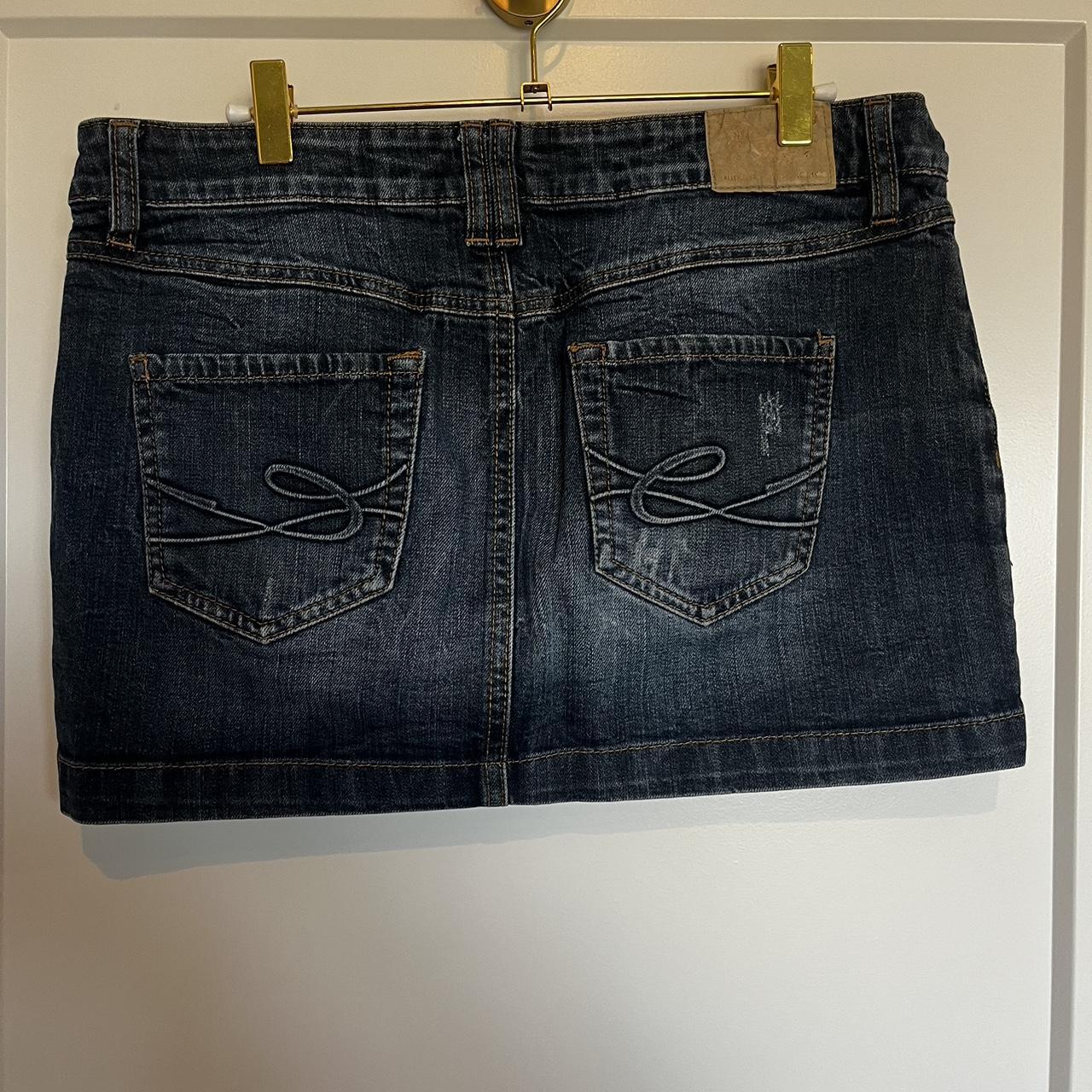 vintage edc denim mini skirt with zipper details... | Depop