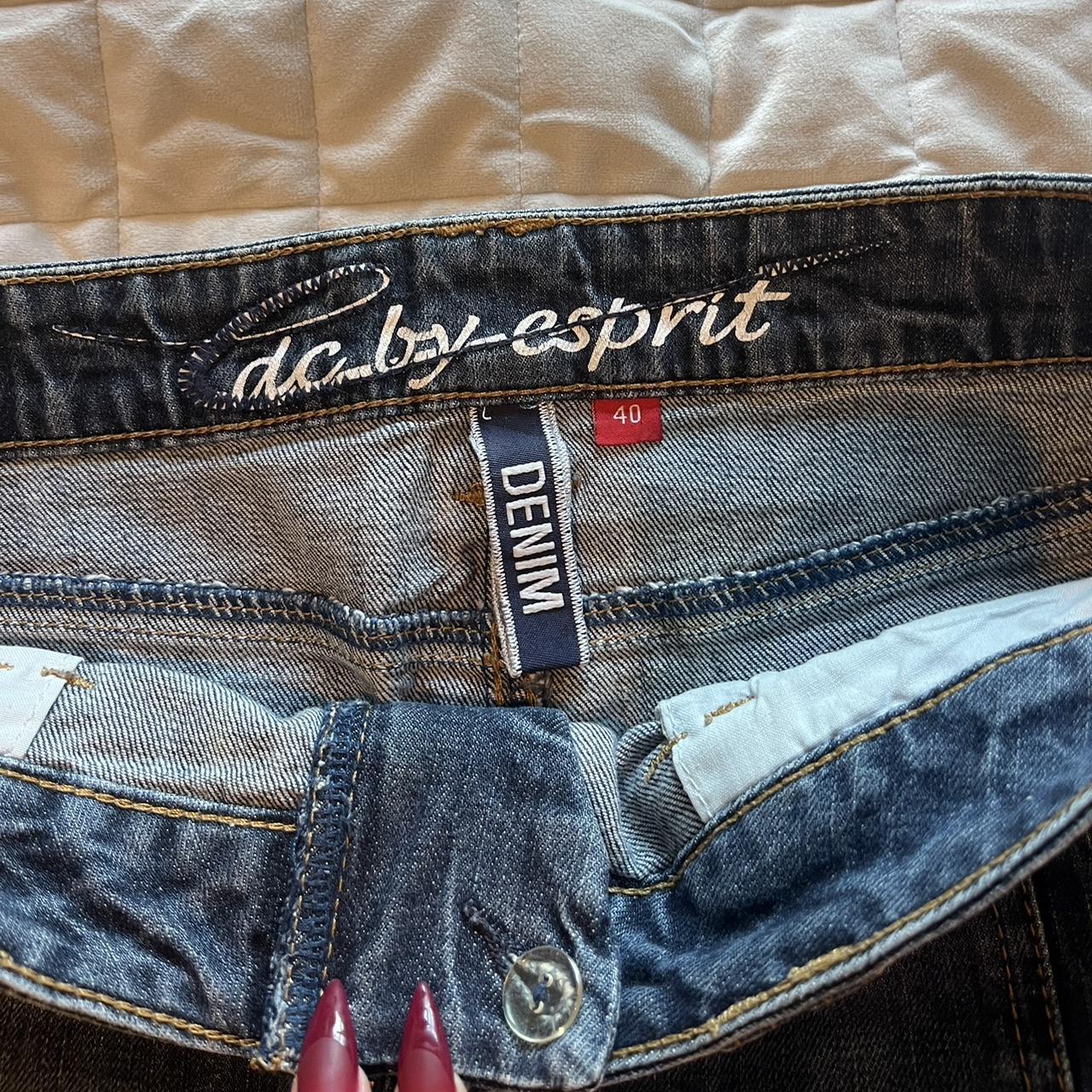 vintage edc denim mini skirt with zipper details... | Depop