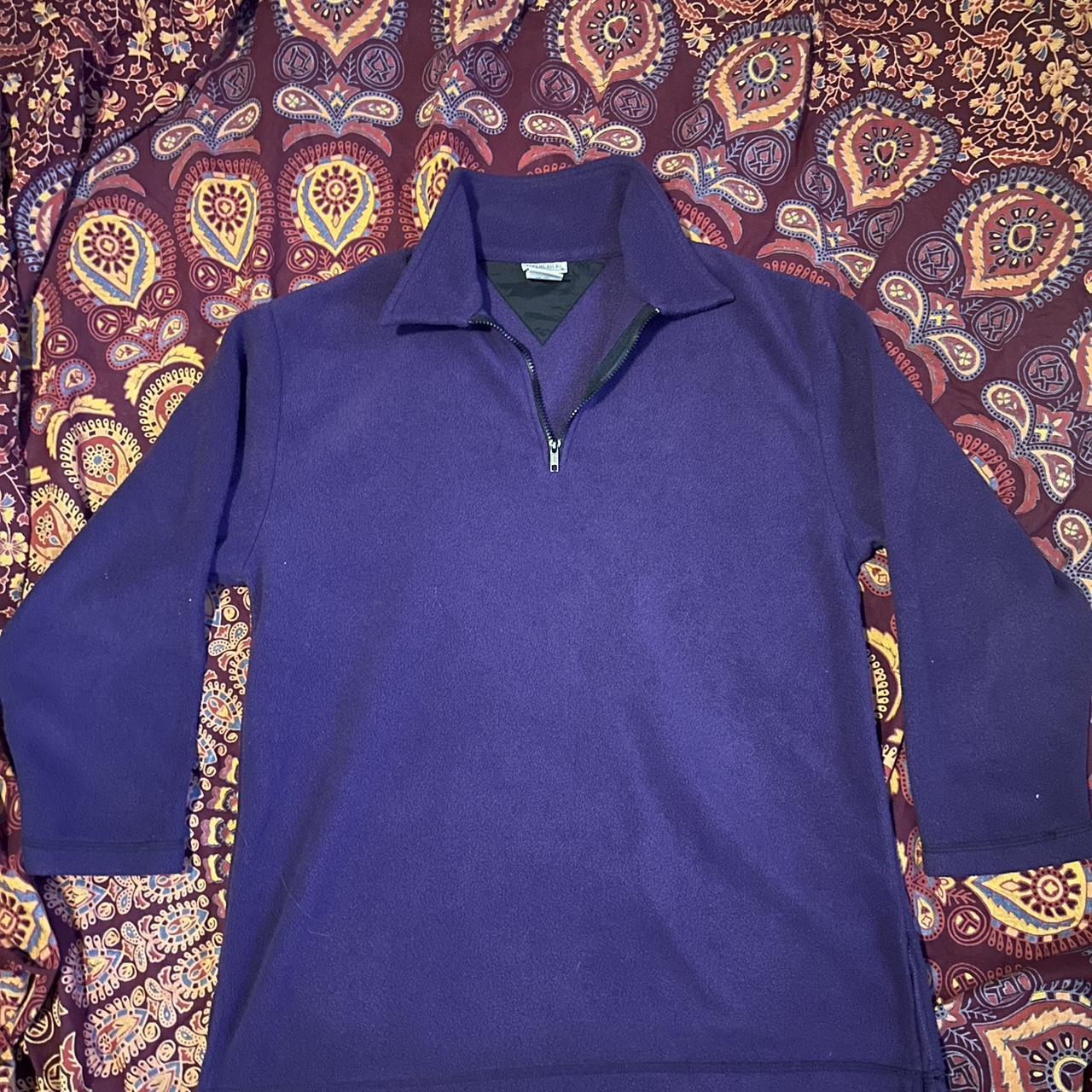 Large purple zip up crew neck| Vintage - Depop