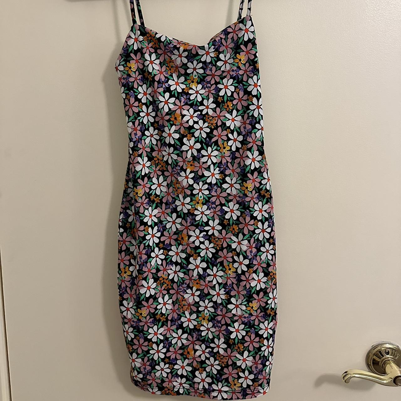 Small Zara multicolor floral tank top dress - Depop