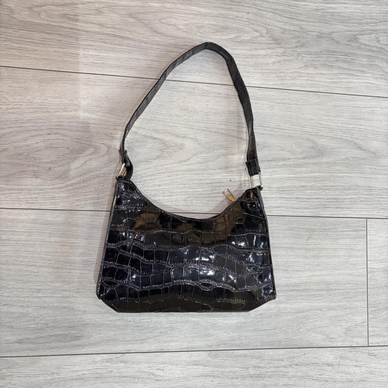 Black croc print shoulder bag #crocs #shoulderbag | Depop
