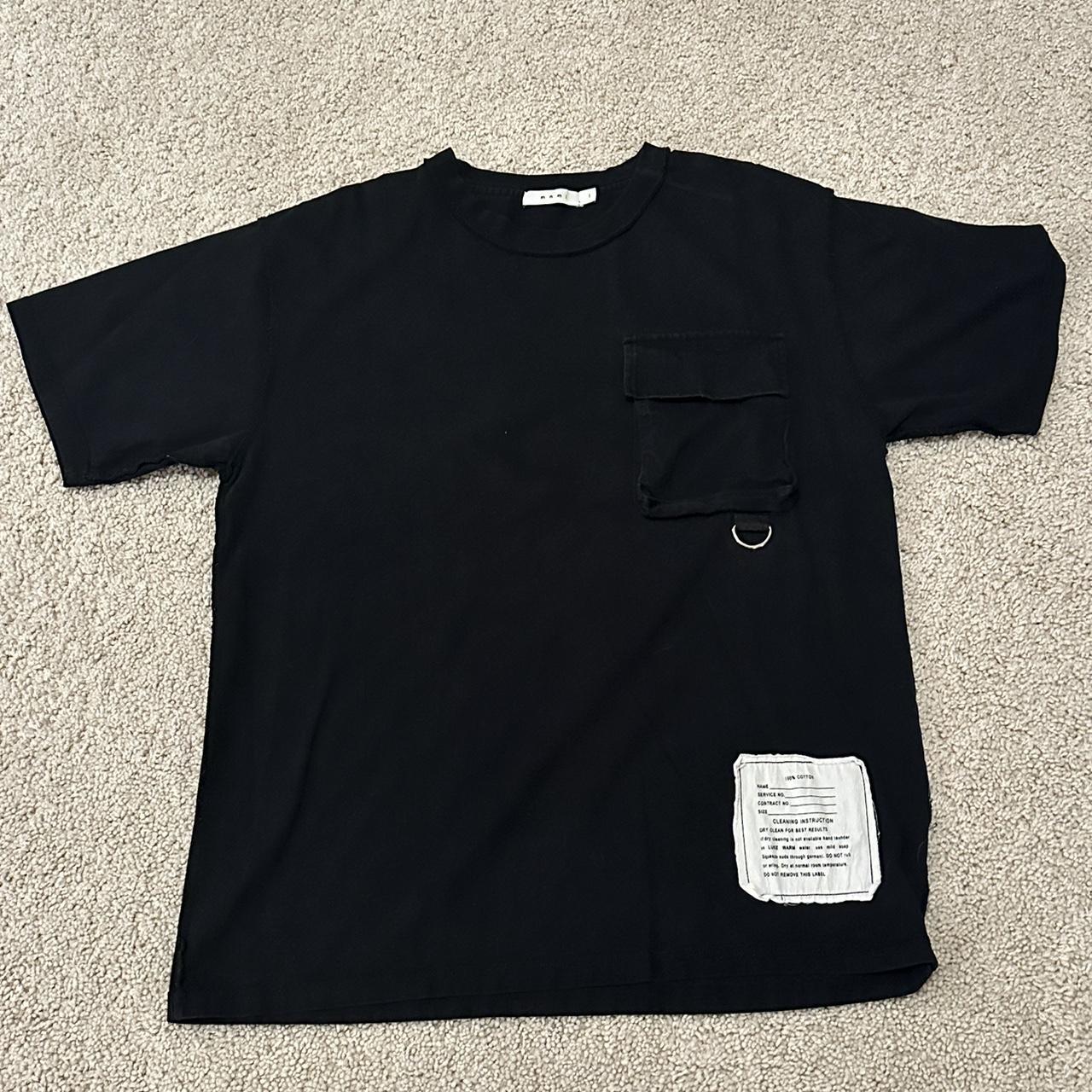 black mnml cargo shirt w/ chain holder - size... - Depop