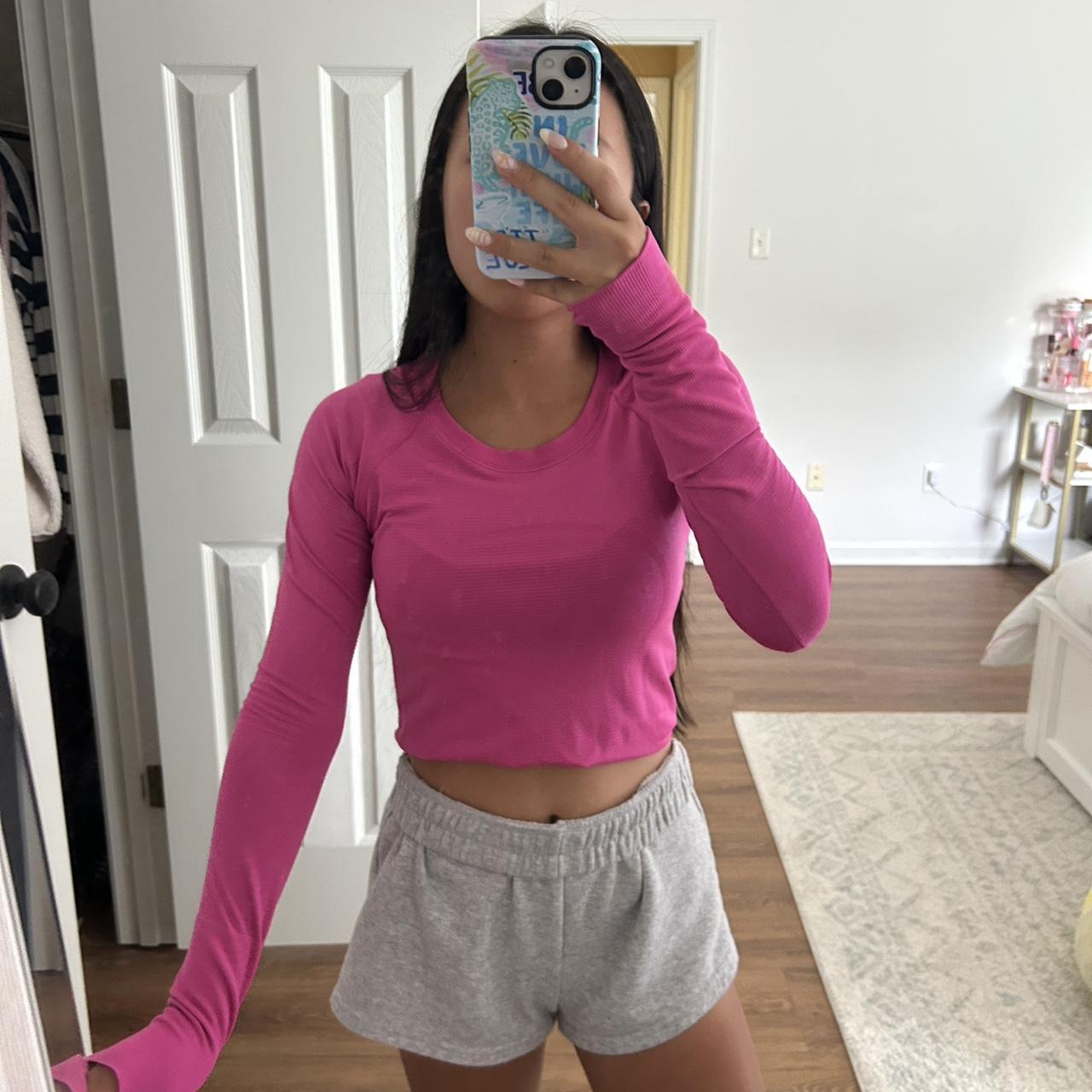 Sonic pink swiftly tech long sleeve Lululemon Size... | Depop