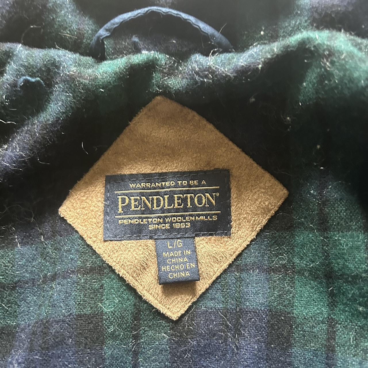 Vintage Pendleton green and blue wool jacket... | Depop