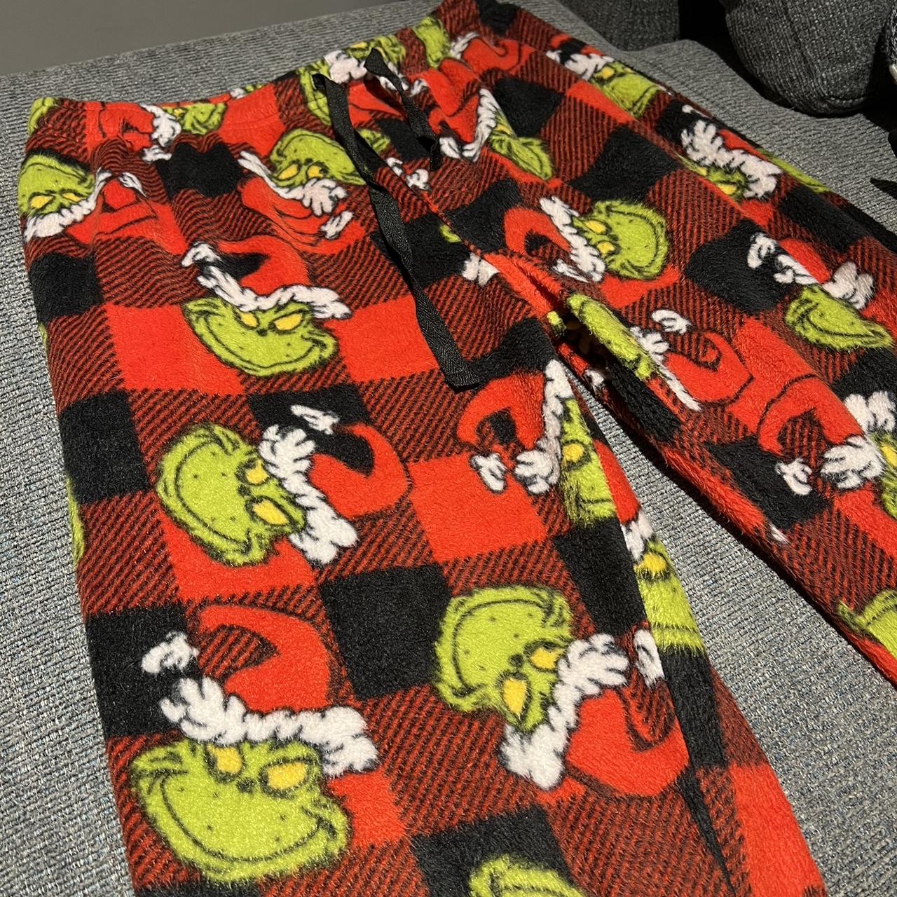 Fluffy grinch Christmas pajama pants - Depop