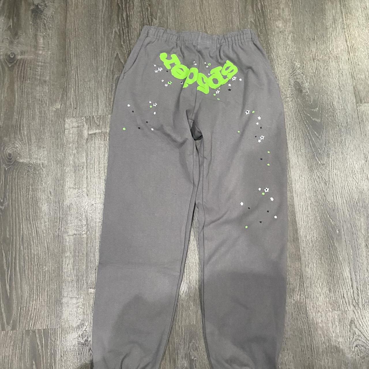 Slate Grey Sp5der Sweatpants. Brand new. Size... - Depop