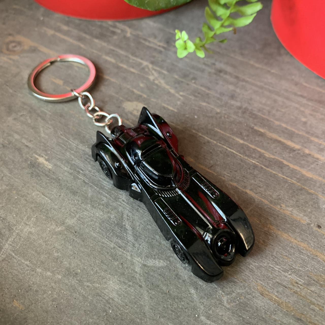 Batman black batmobile car keychain •wheels... - Depop