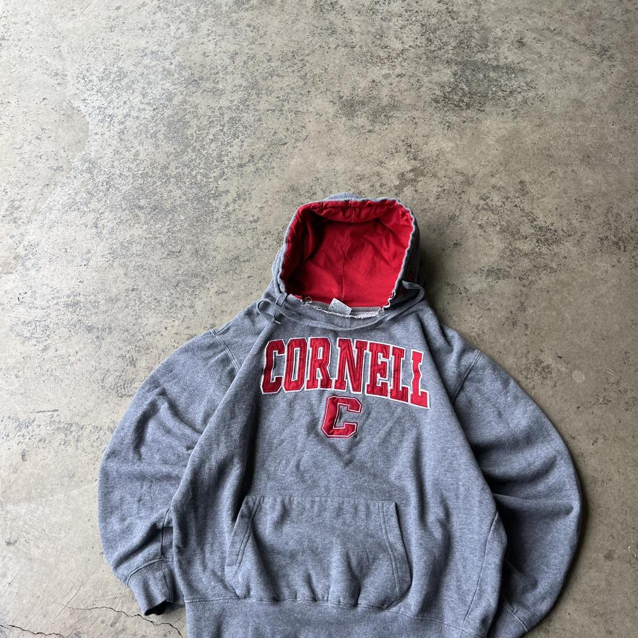 Vintage Y2K Grey Cornett University Hoodie Size... | Depop