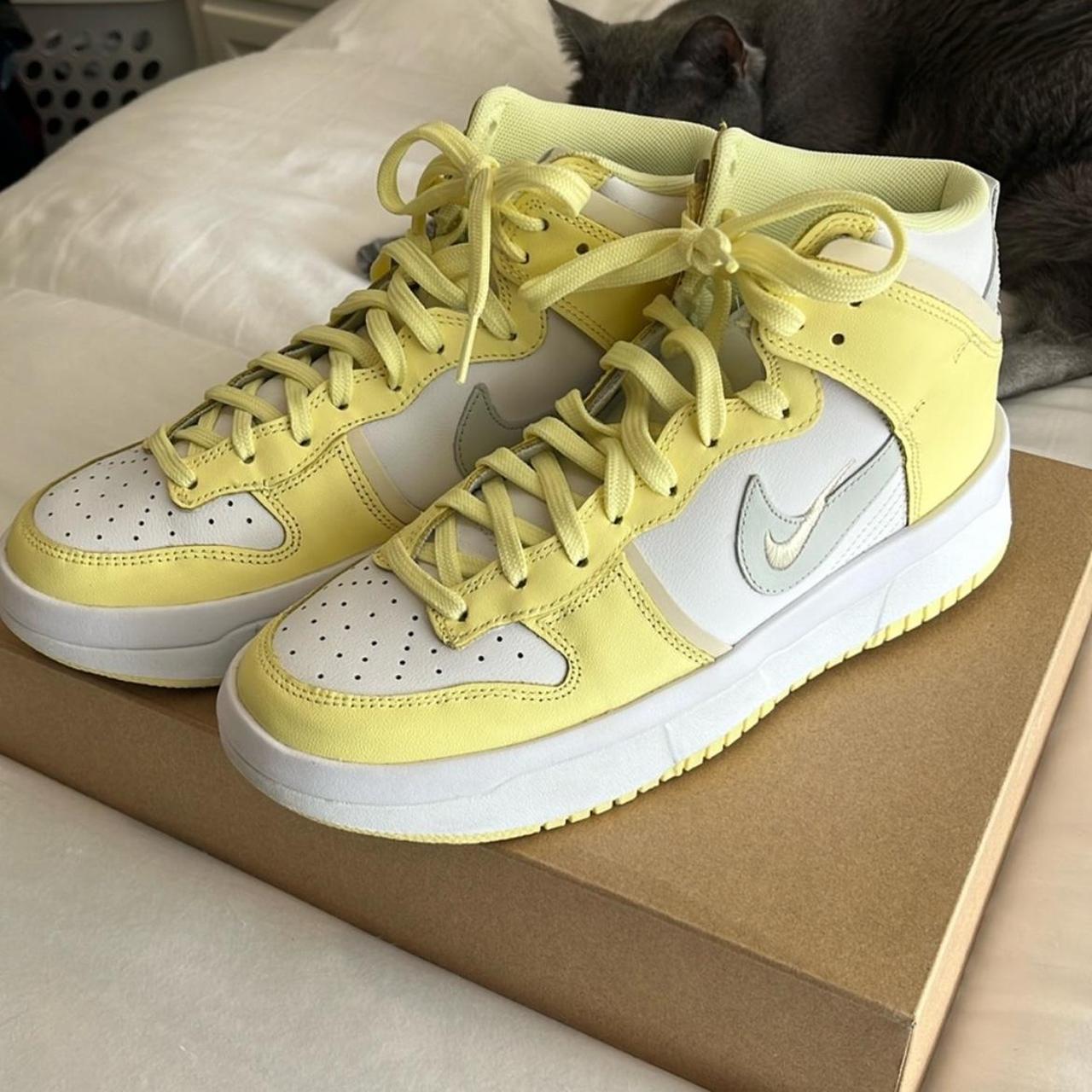 Yellow Nike Dunk High Lightly worn Perfect... - Depop