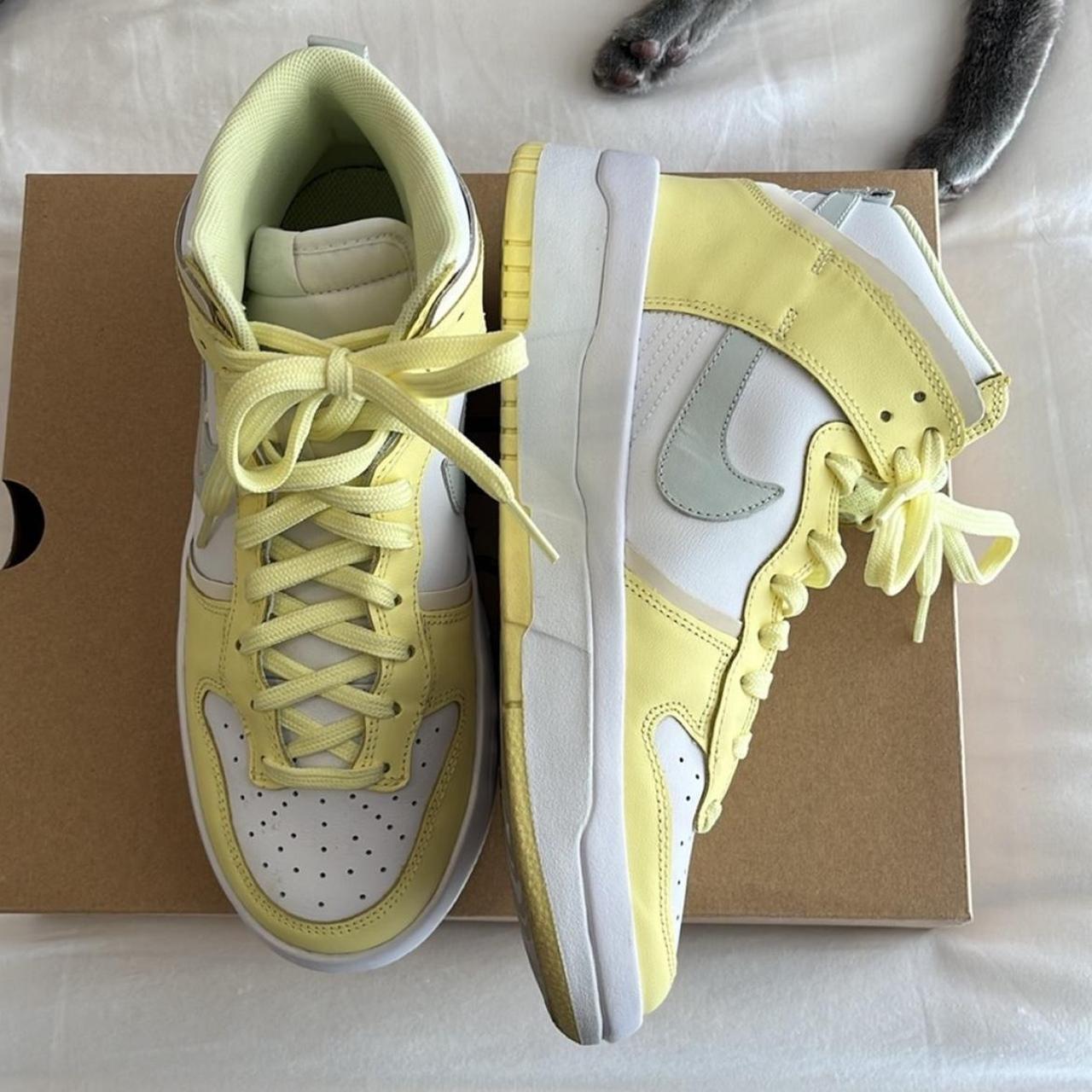 Yellow Nike Dunk High Lightly worn Perfect... - Depop